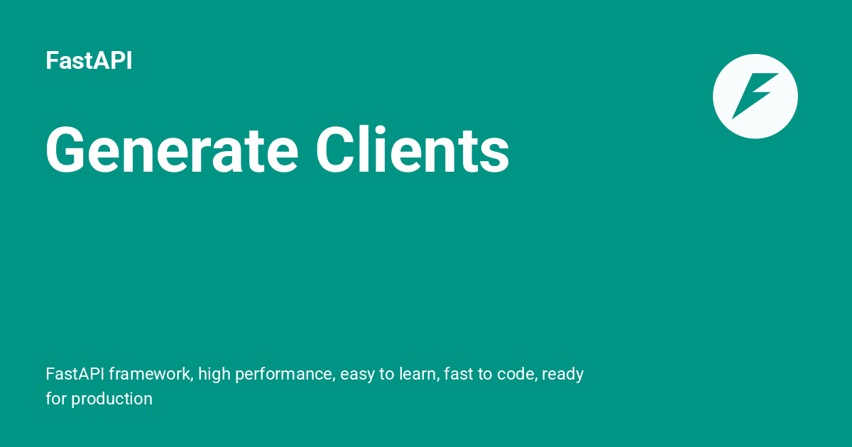 Generate Clients Fastapi