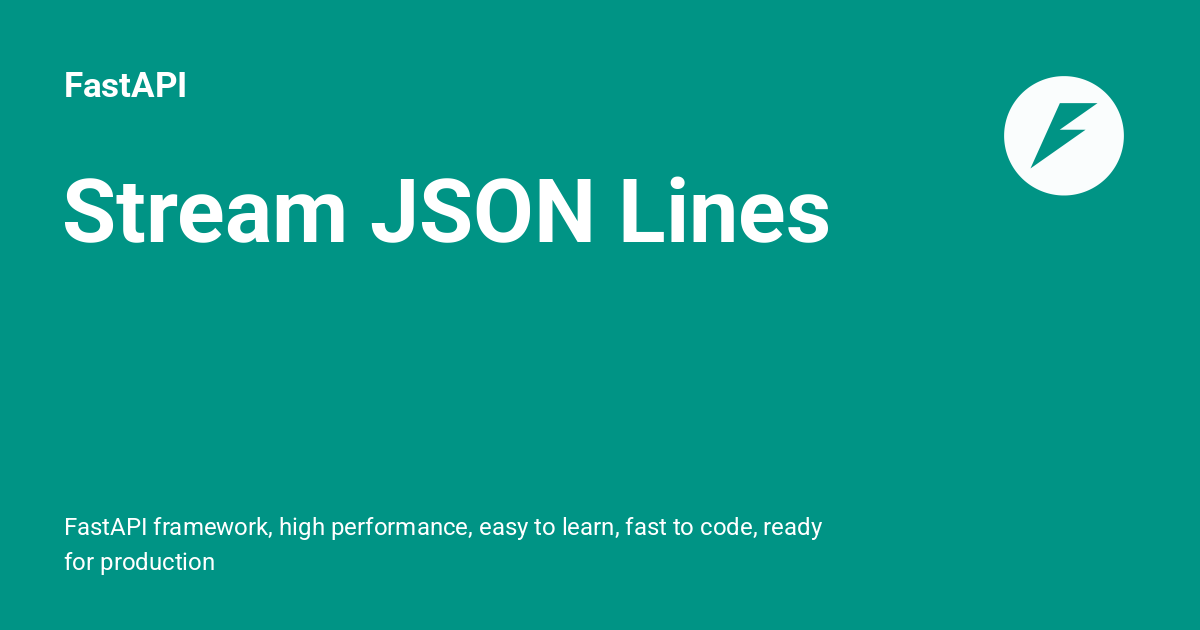 Stream JSON Lines - FastAPI