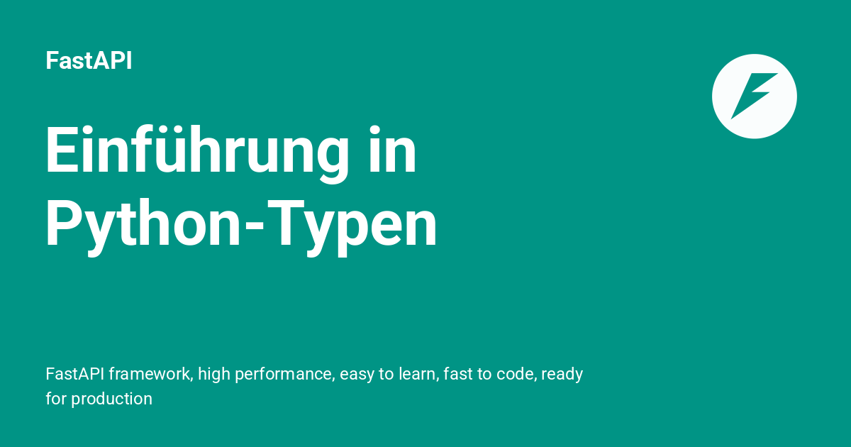 Einführung in Python-Typen - FastAPI