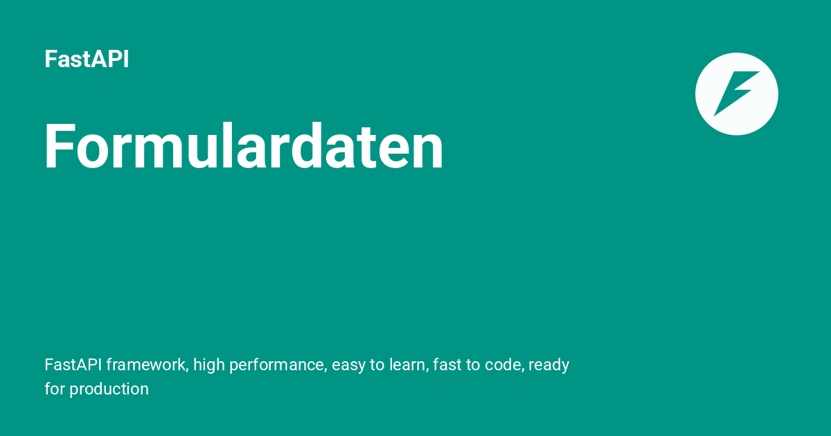Formulardaten - FastAPI