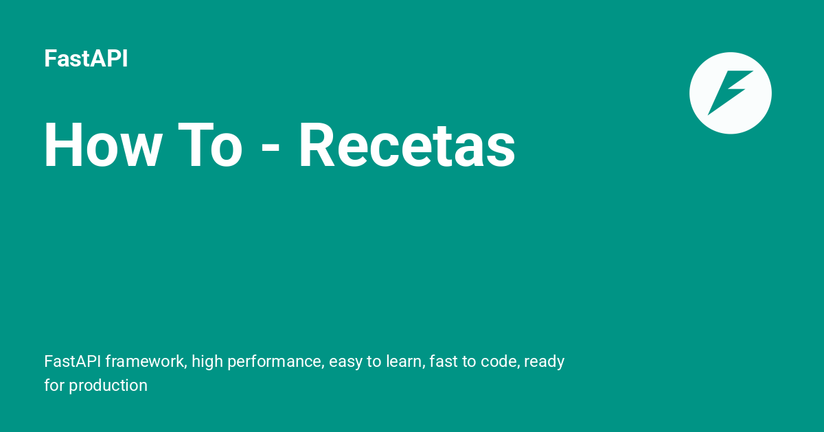 How To Recetas Fastapi