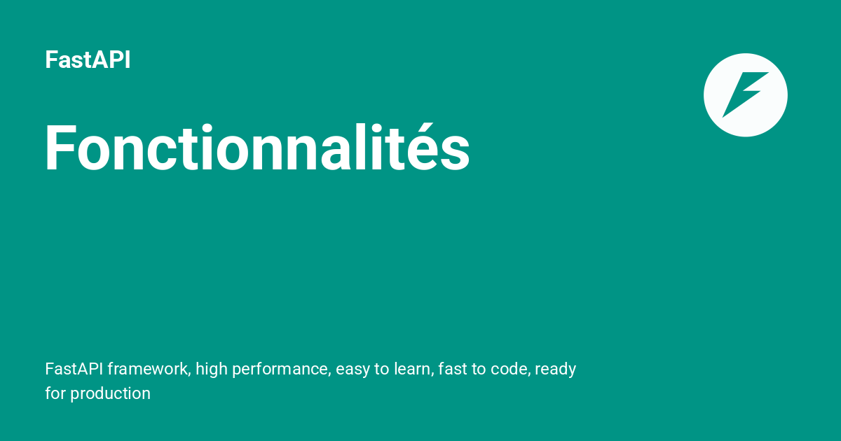 Fonctionnalités - FastAPI