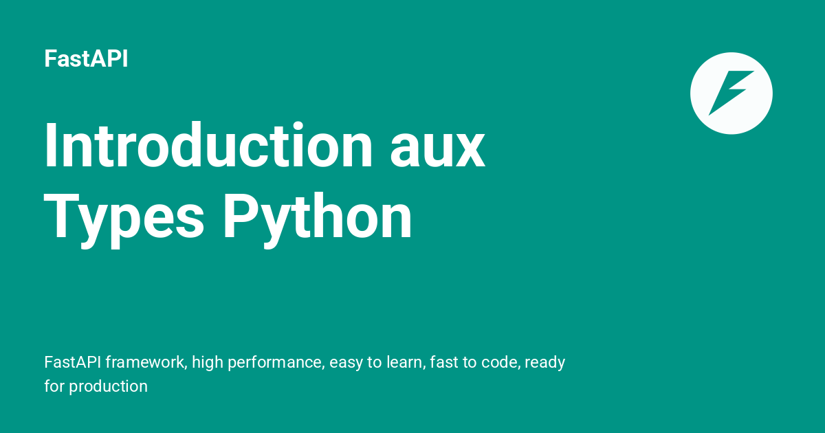 Introduction aux Types Python - FastAPI