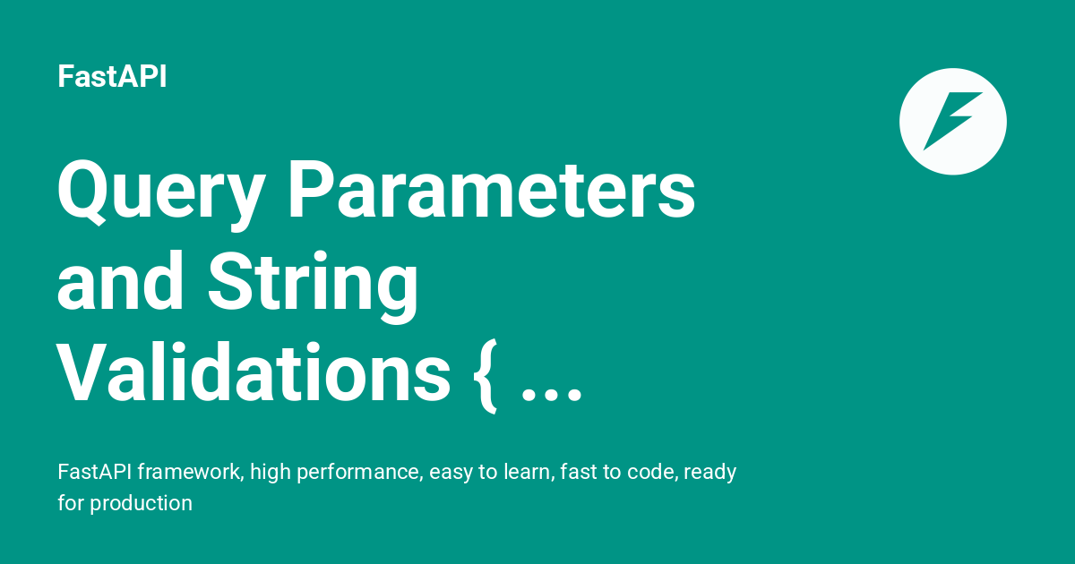 Query Parameters And String Validations Fastapi 2501
