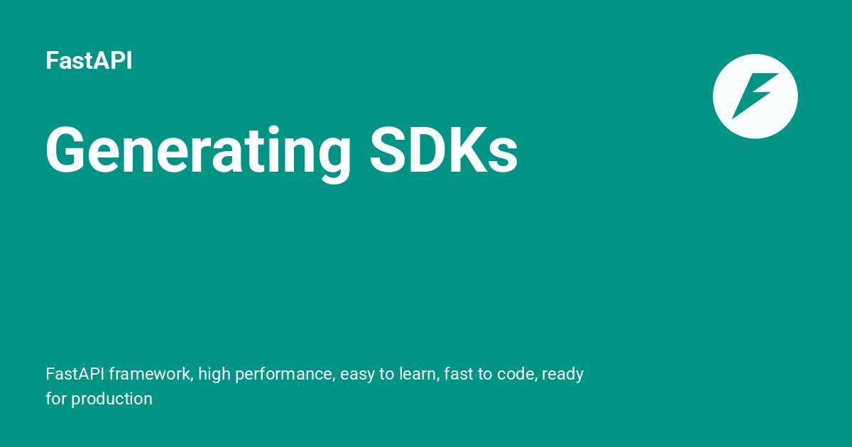 Generating SDKs - FastAPI