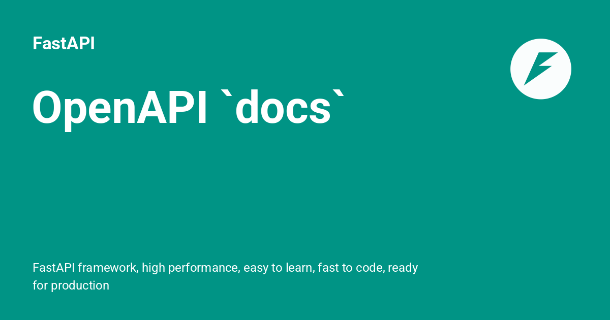 OpenAPI docs - FastAPI