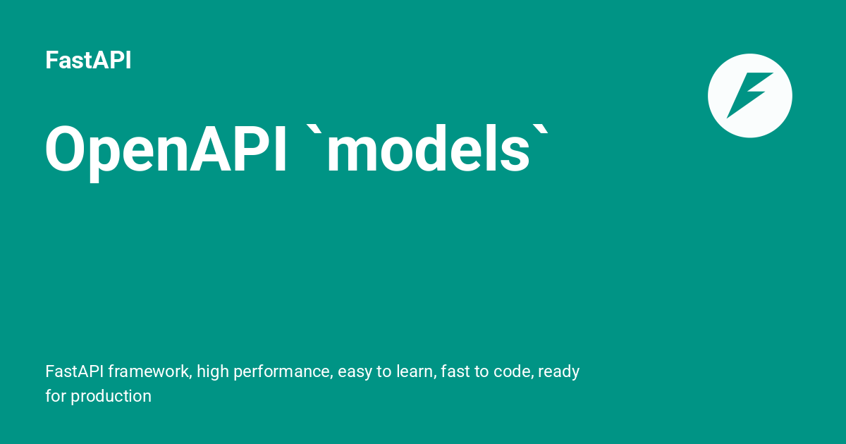 OpenAPI models - FastAPI