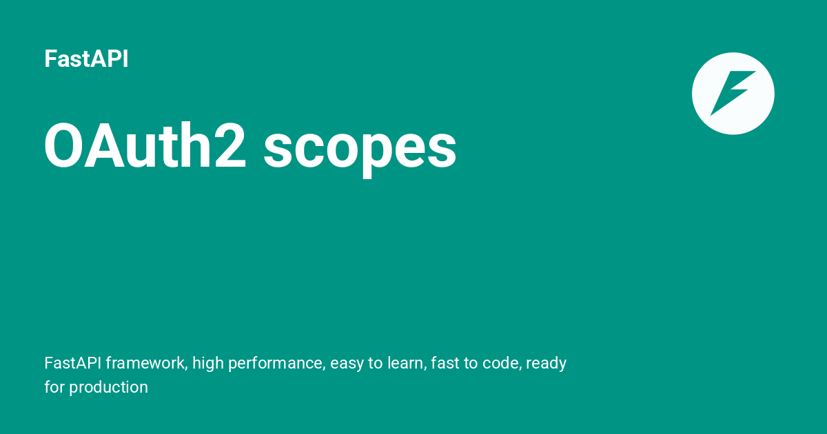 OAuth2 scopes - FastAPI