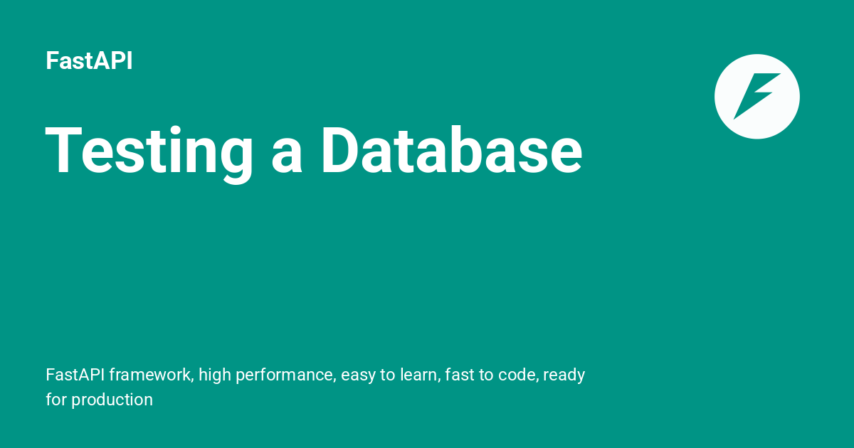 Testing a Database - FastAPI