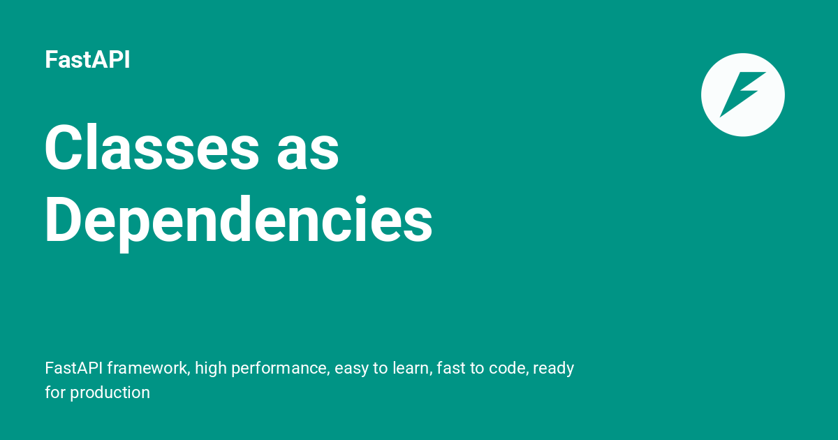 Classes As Dependencies Fastapi
