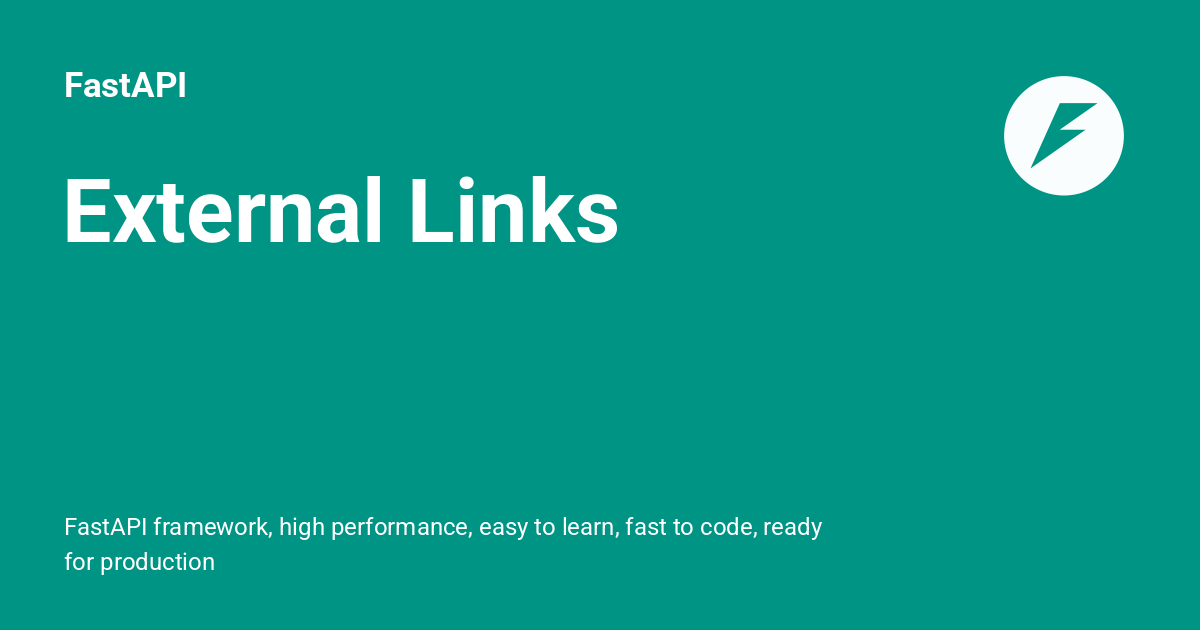 External Links - FastAPI